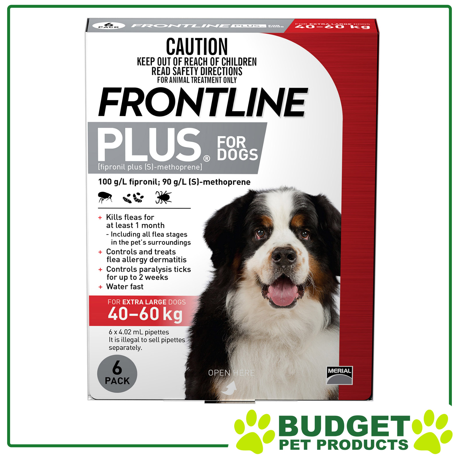 Frontline Plus For Dogs XLarge 40-60kg 6 Pack - $87.99