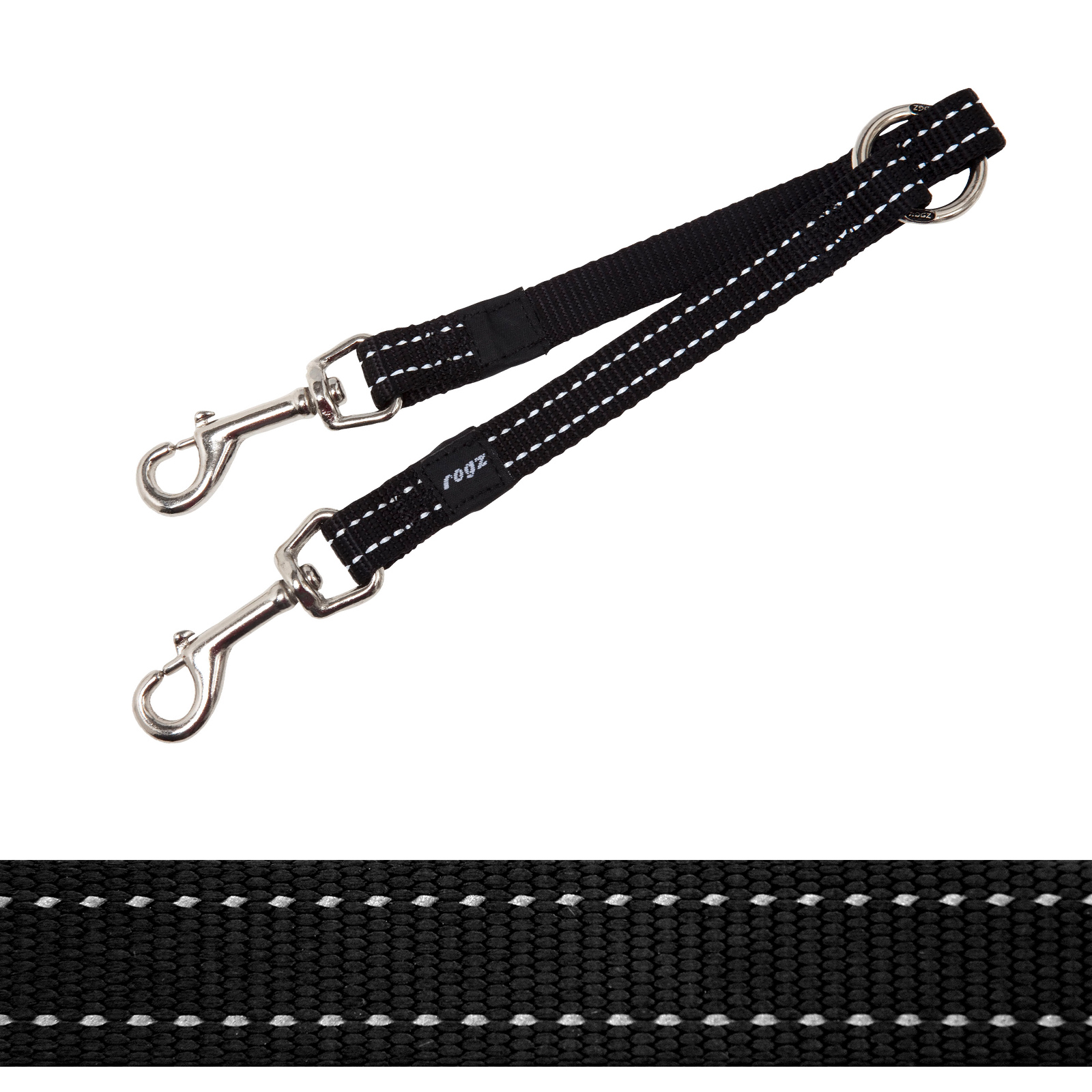 Rogz Utility Splitter Coupler Black Medium For Dogs - $18.89