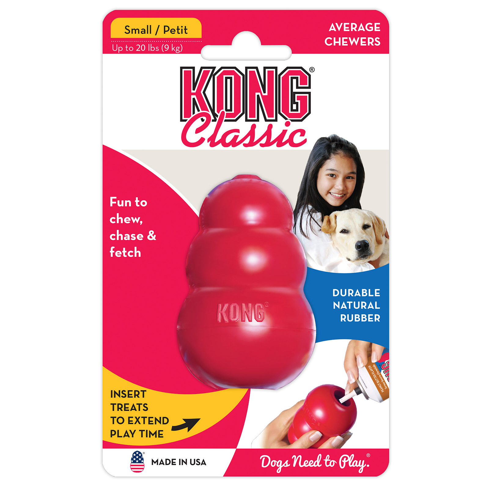 KONG Classic Small Red Rubber Toy For Dogs - $10.79