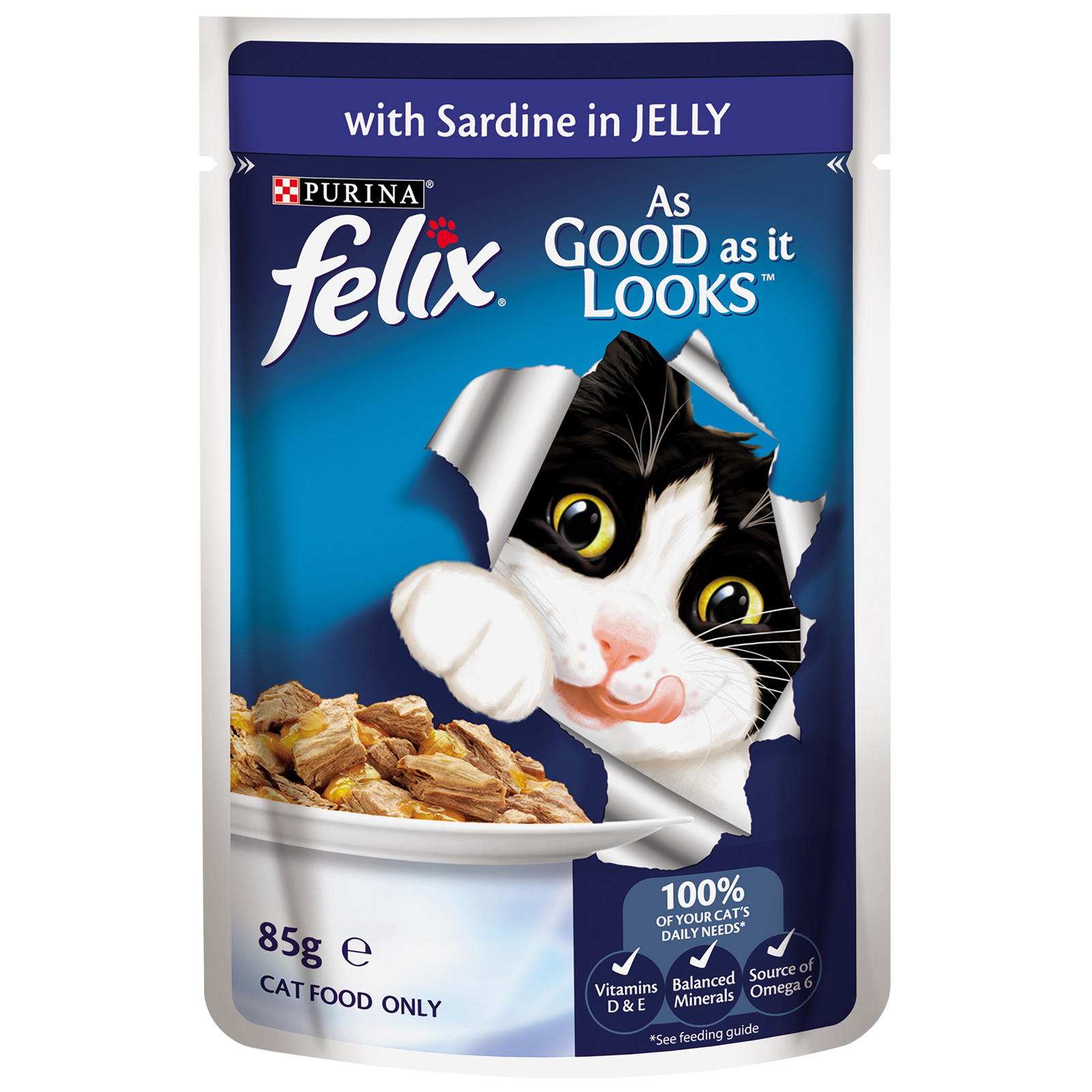 Felix Multipack Ocean Menu Tuna Salmon Sardine In Jelly Pouches Wet Cat ...