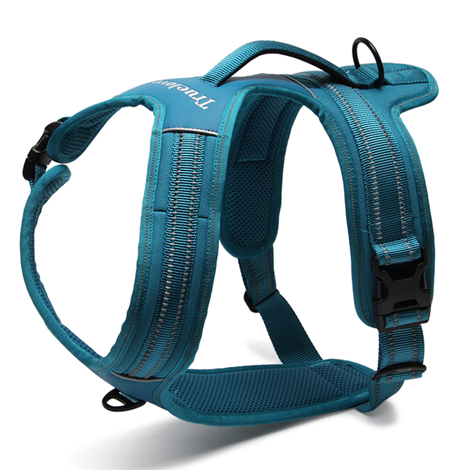 True Love Dog Harness Quick Easy Fit Nylon Reflective Padded Blue ...