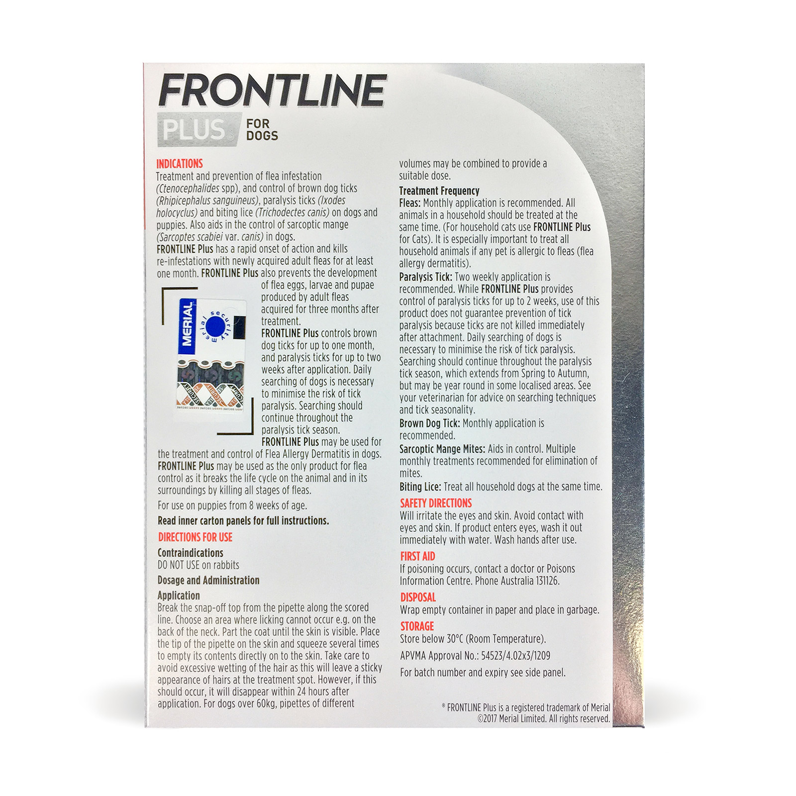 Frontline Plus For Dogs XLarge 40-60kg 3 Pack - $51.99