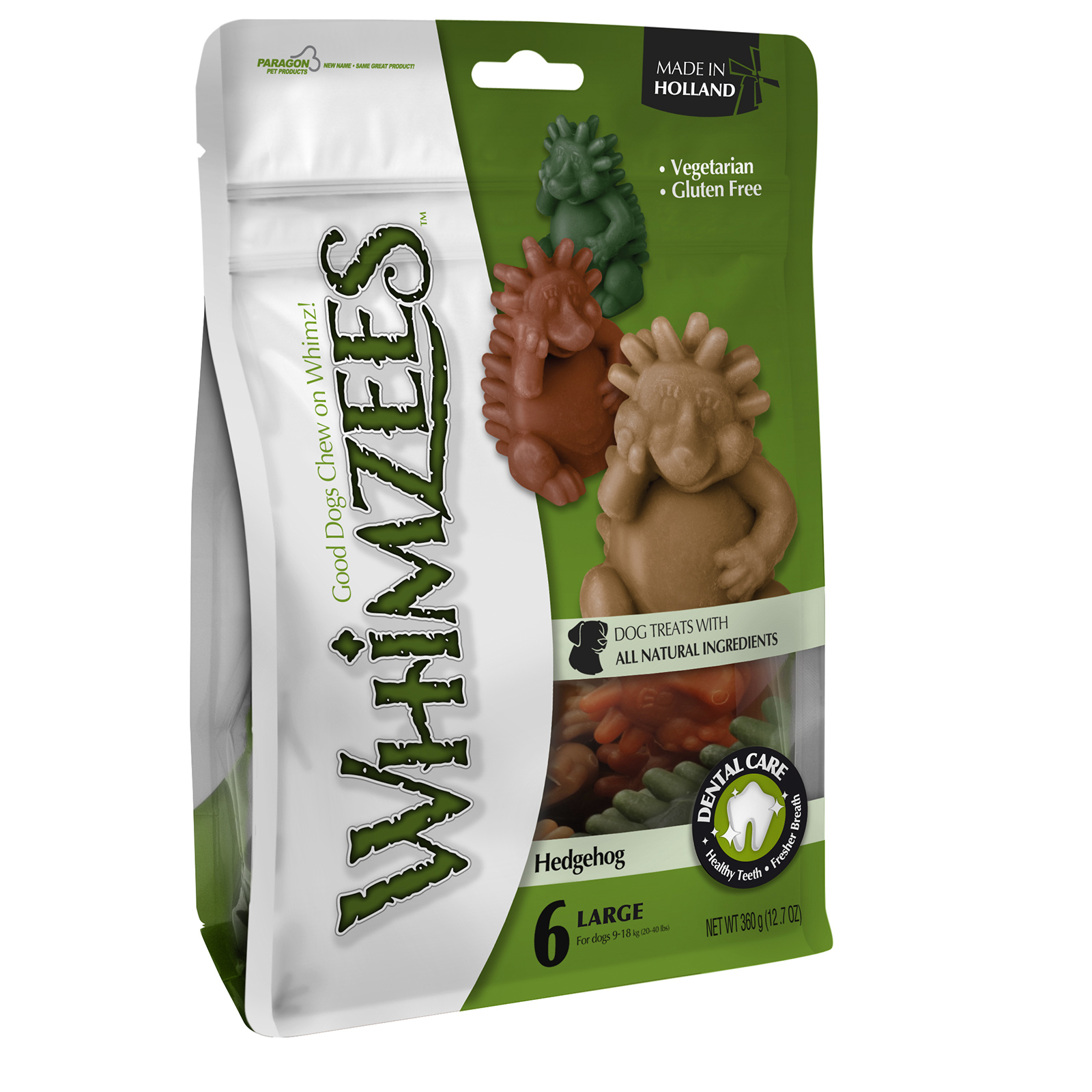 Whimzees Dental Hedgehog Large Treats For Dogs 18-27kg 6 Pack 360g - $28.94