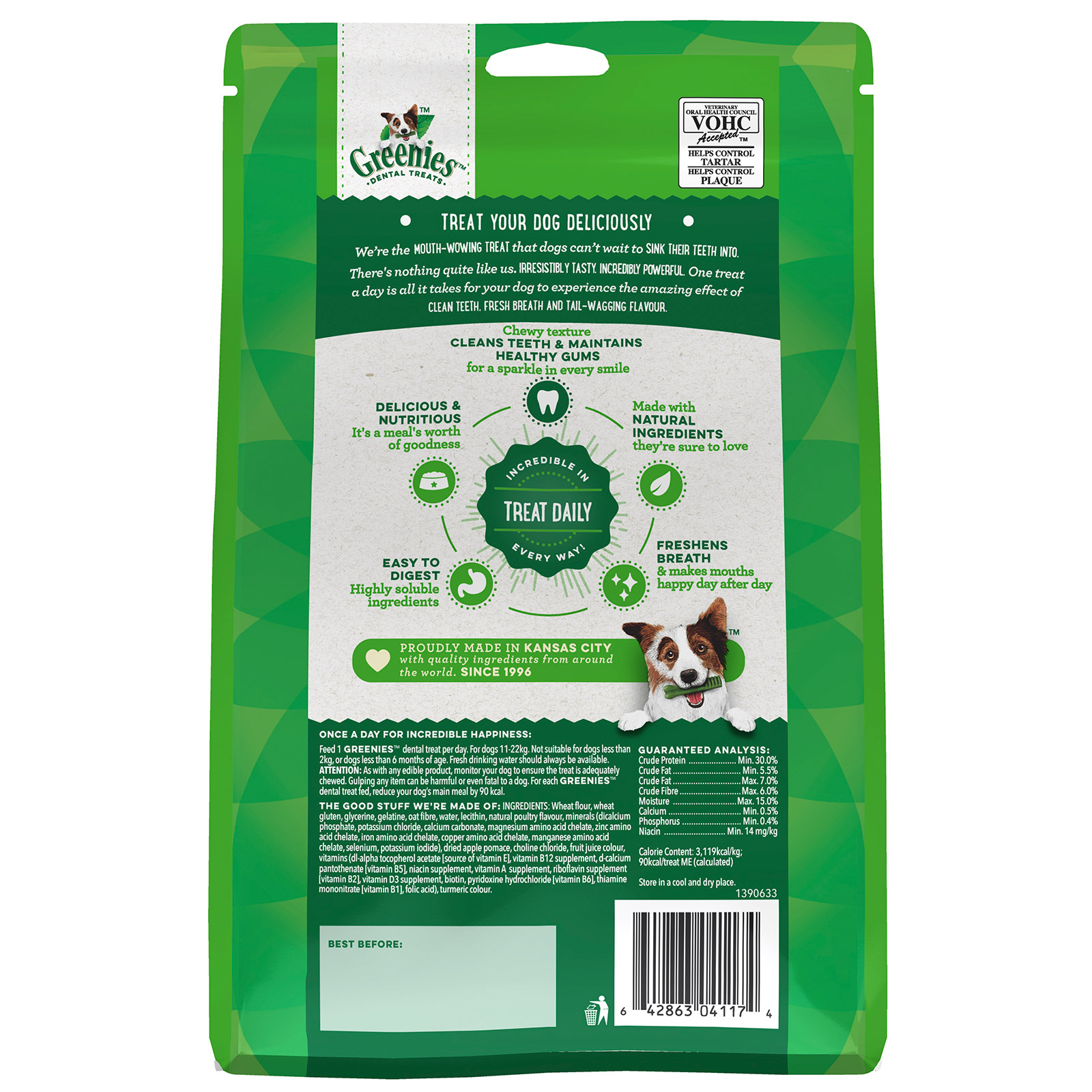Greenies Dental Treats Original Regular For Dogs 11-22kg (12 Treats ...