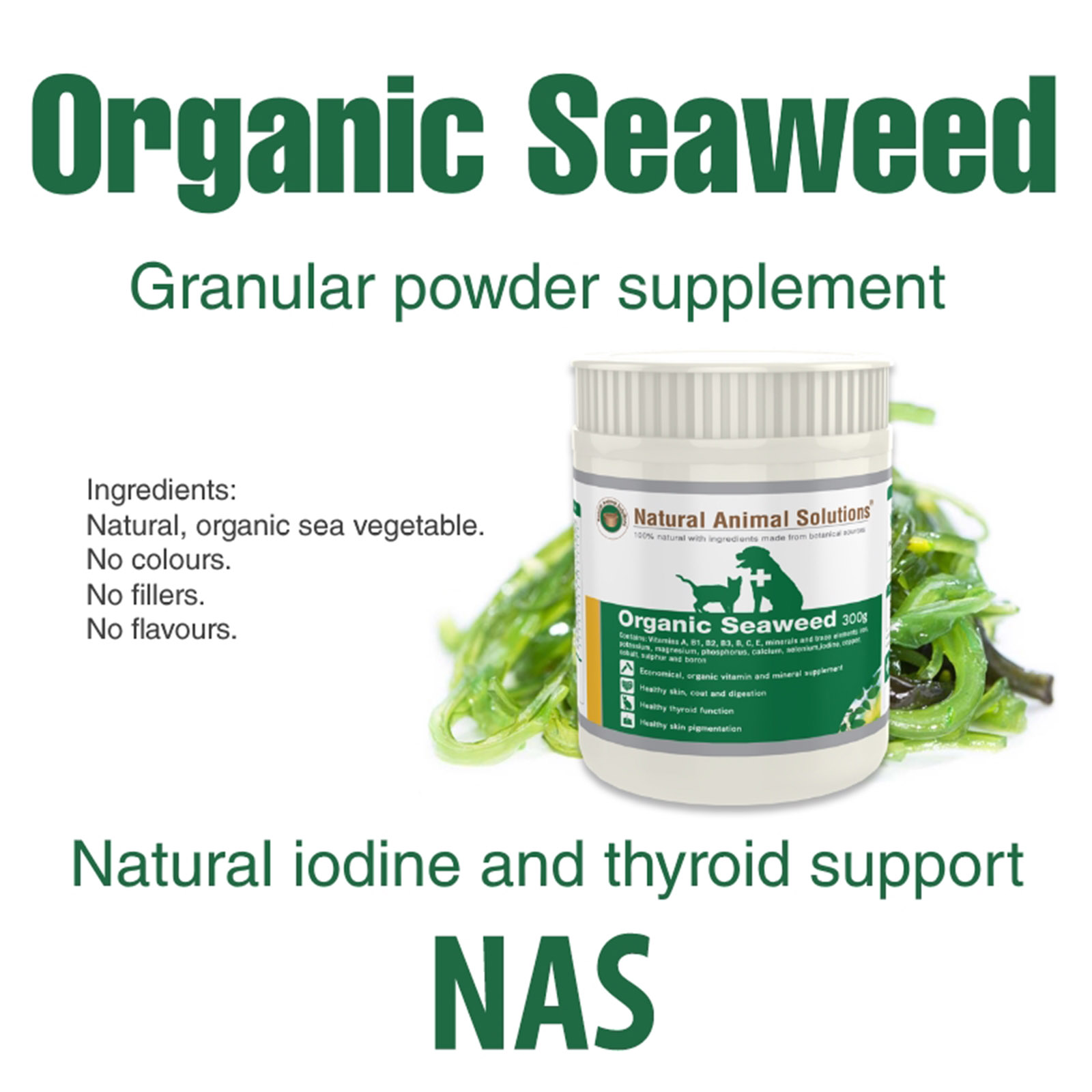 Natural Animal Solutions (NAS) Organic Seaweed For Dogs And Cats 600g ...