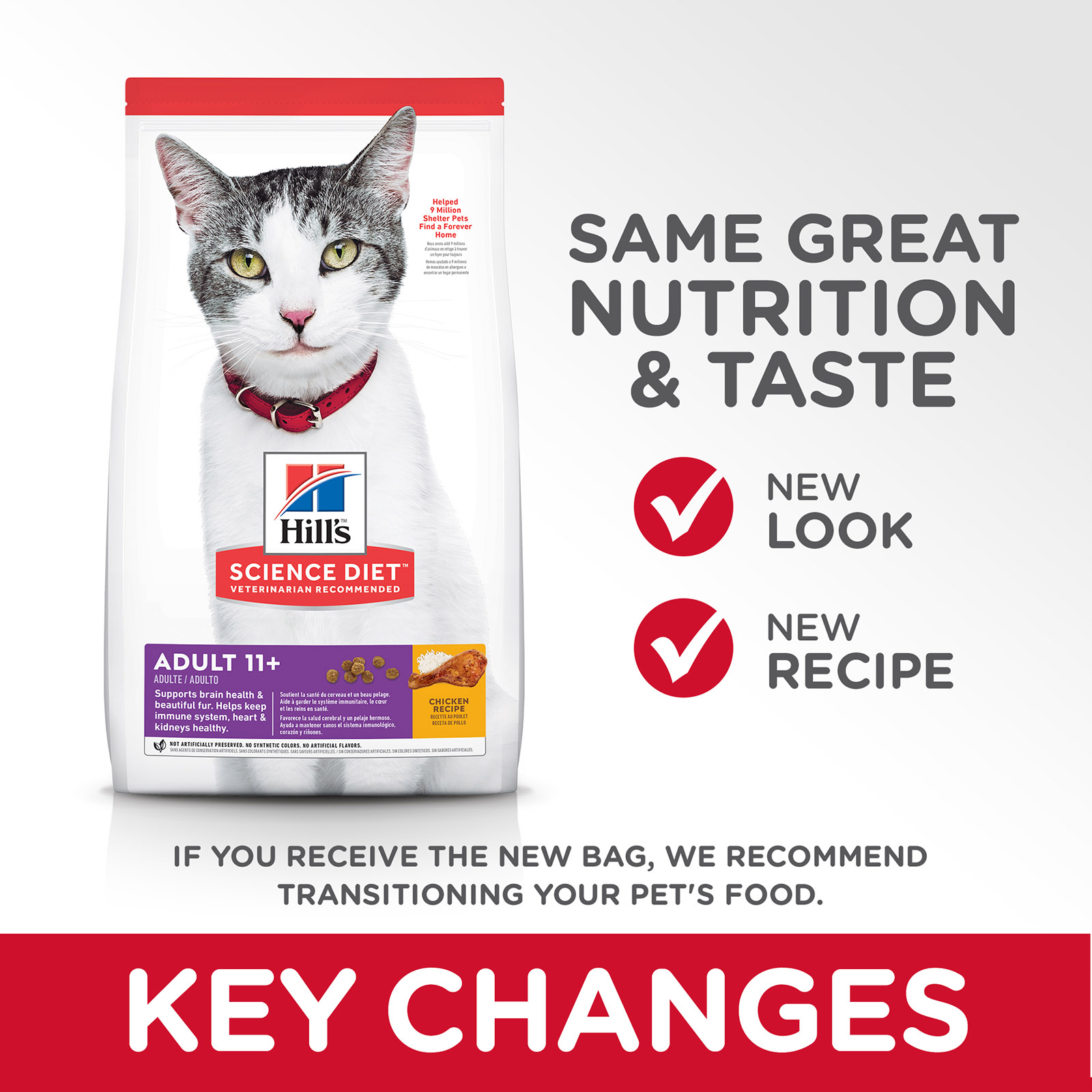 Hills Science Diet Chicken Recipe 11+ Mature Senior Dry Cat Food 1.58kg ...