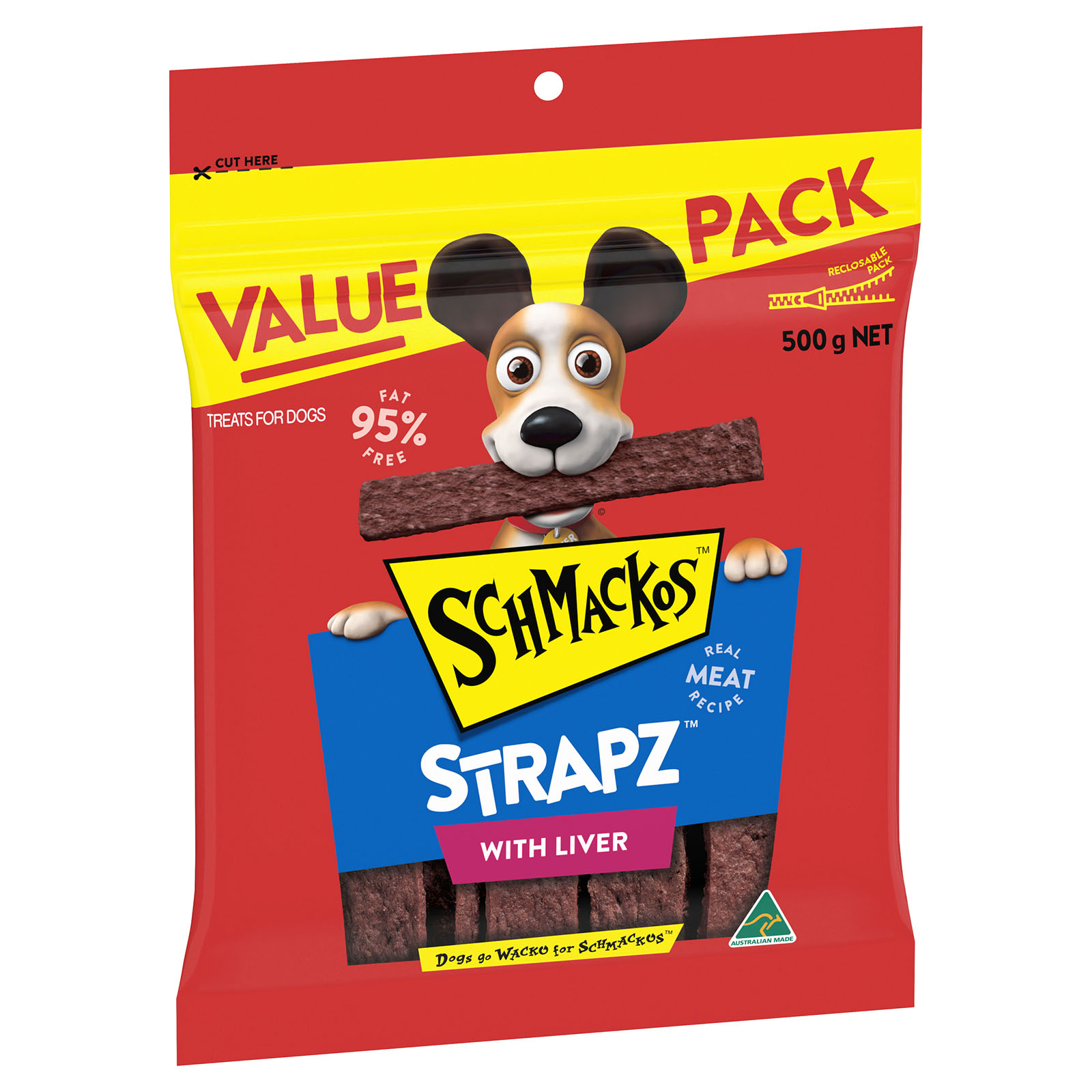 Schmackos Strapz With Liver Treat For Dogs 500g - $19.47