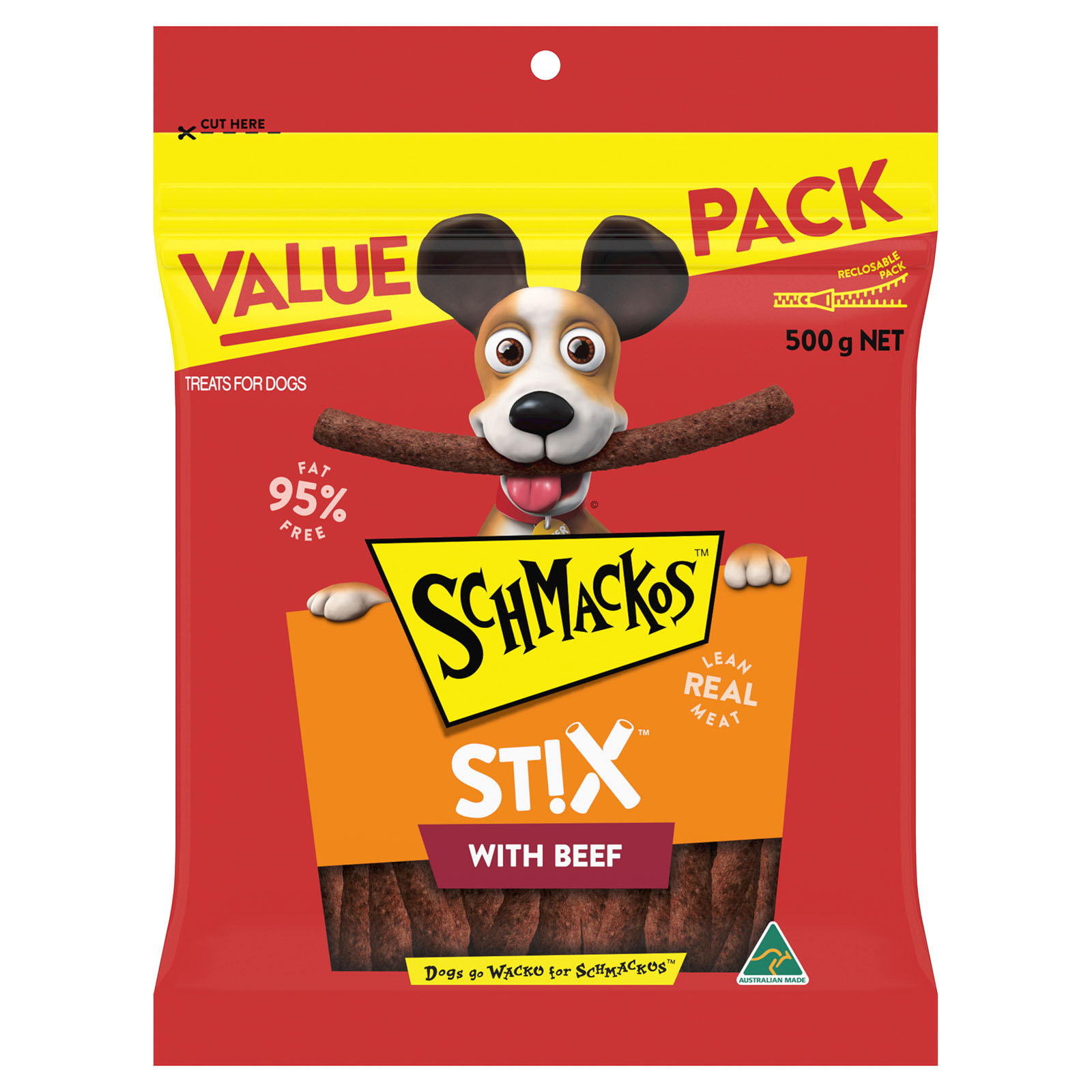 Schmackos Stix With Beef Treat For Dogs 500g - $19.47