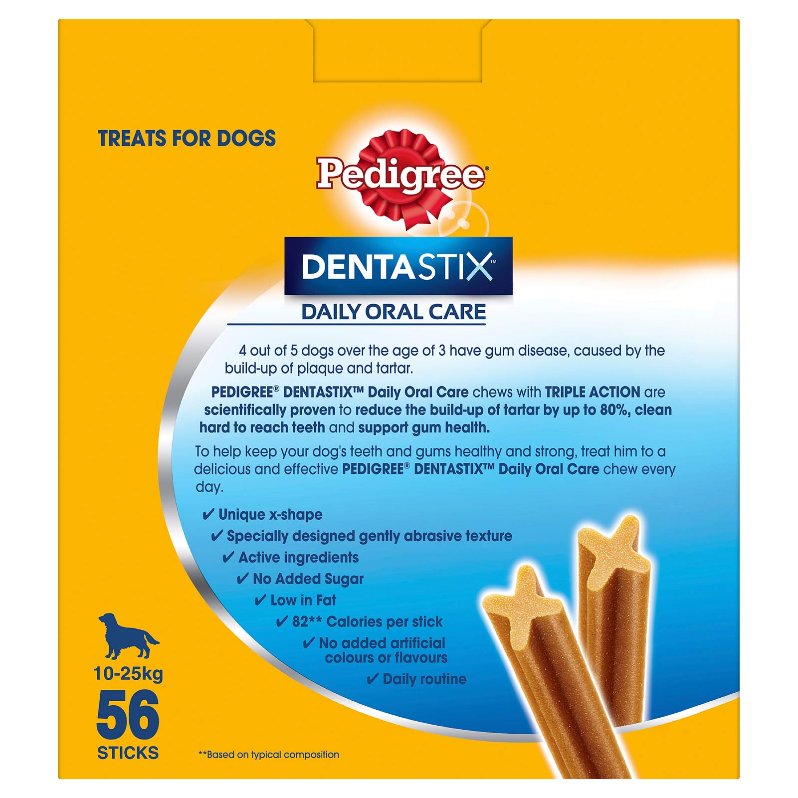 Pedigree Dentastix Daily Oral Care Dental Stick Medium Value 56 Pack ...