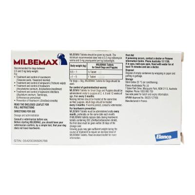 Milbemax Allwormer For Small Dogs 0.5 - 5kg 50 Tablets - $179.07