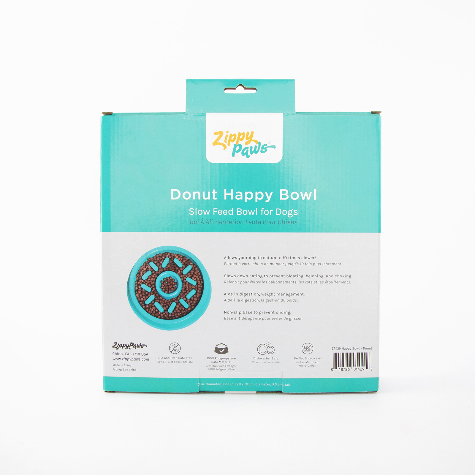 Zippy Paws Happy Bowl Slow Feeder Donut For Dogs - $17.99