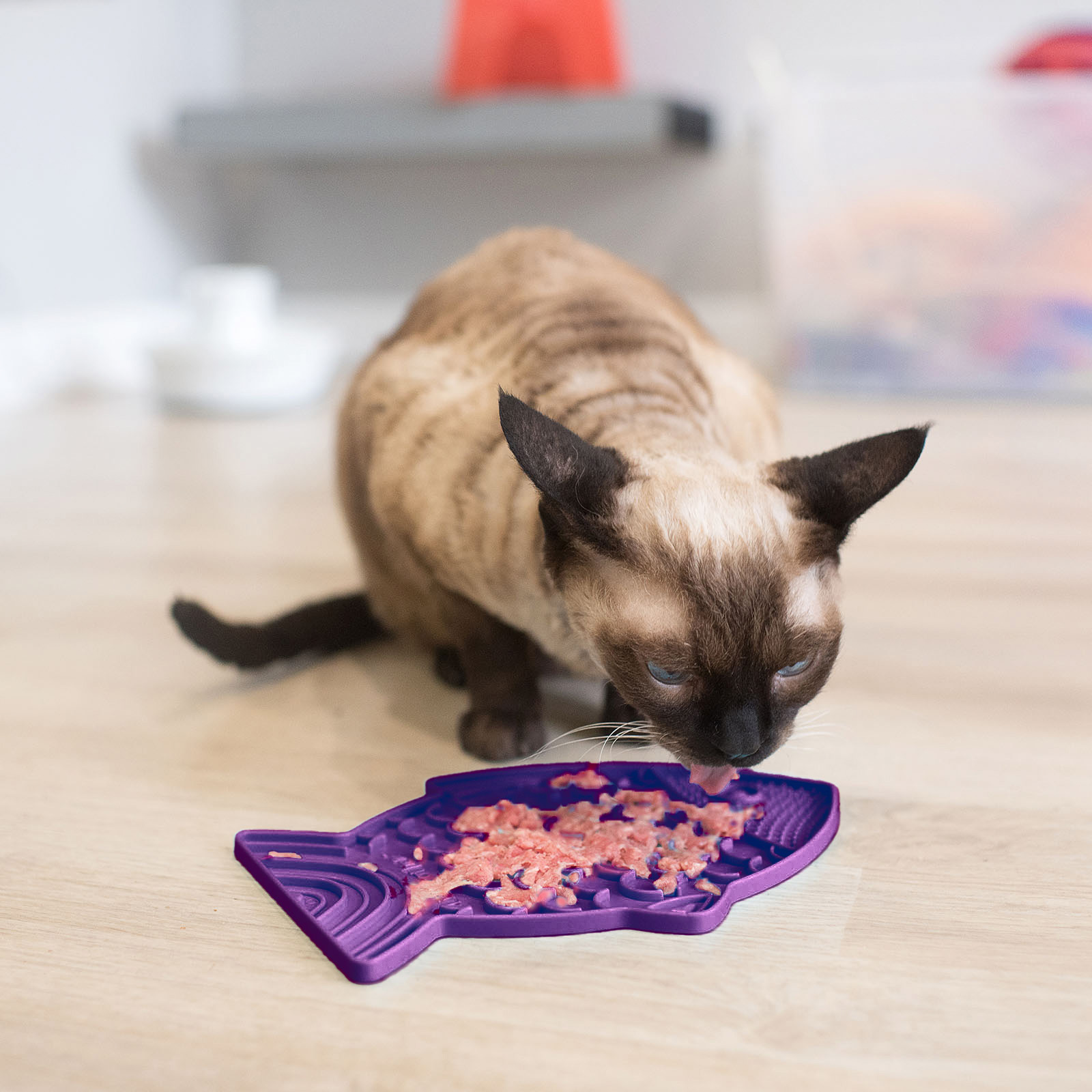 LickiMat Classic Felix Slow Feeder Mat Purple For Cats - $9.99