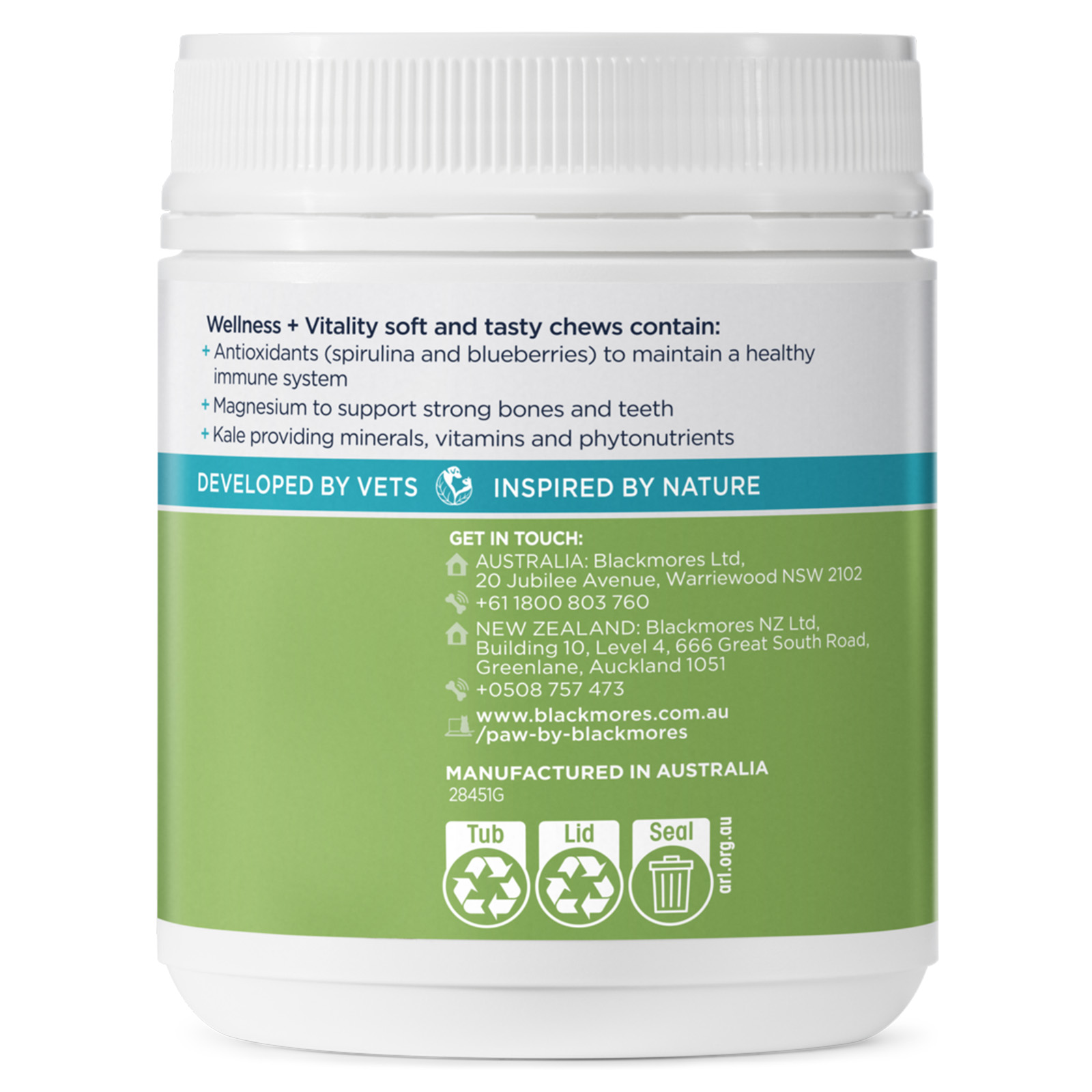PAW By Blackmores Wellness And Vitality Multi Vitamin For Dogs 600g ...