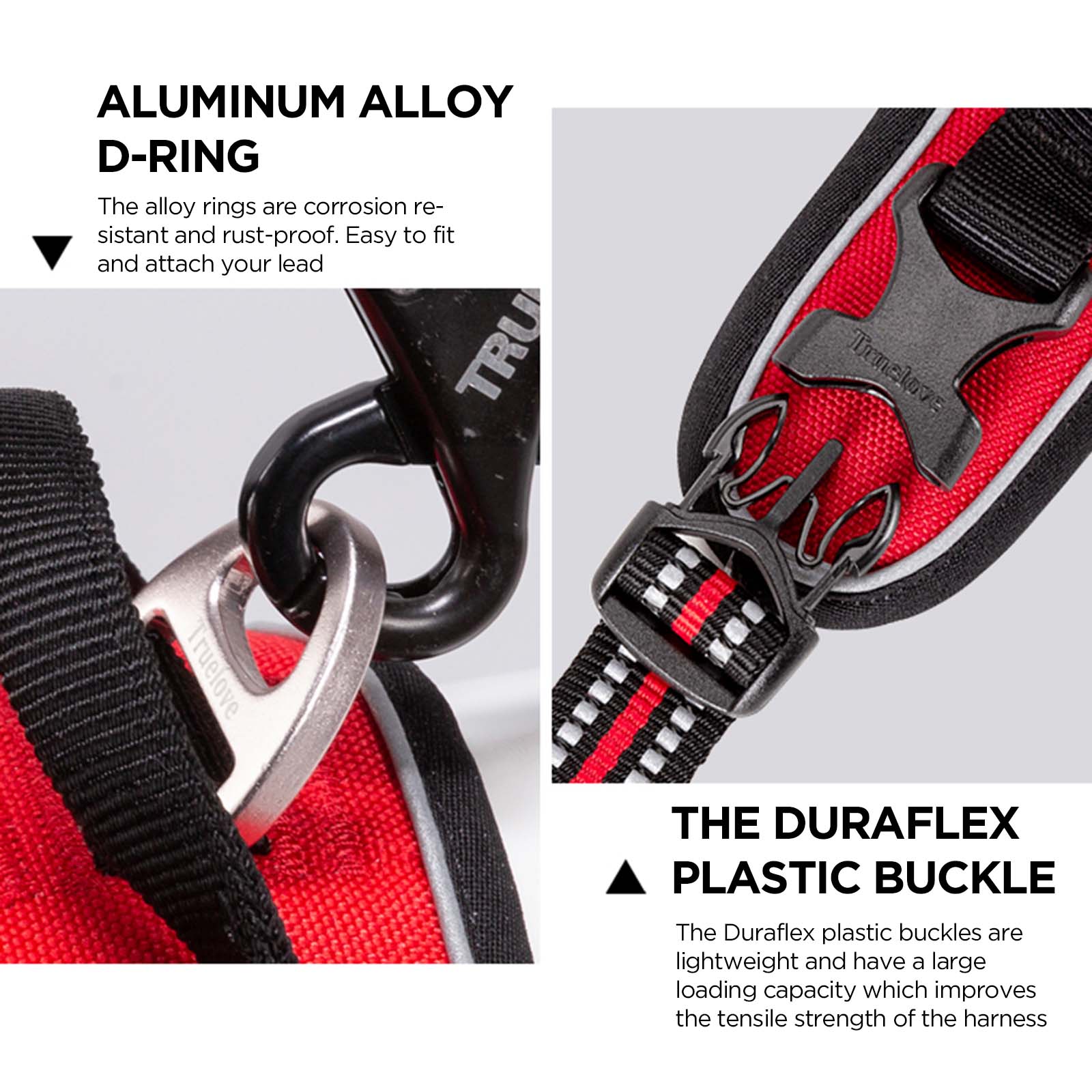 True Love No Pull Harness Nylon Reflective Red XLarge For Dogs - $59.99