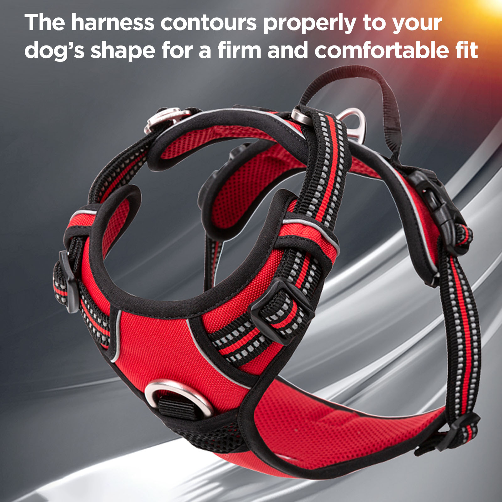 True Love No Pull Harness Nylon Reflective Red XLarge For Dogs - $59.99