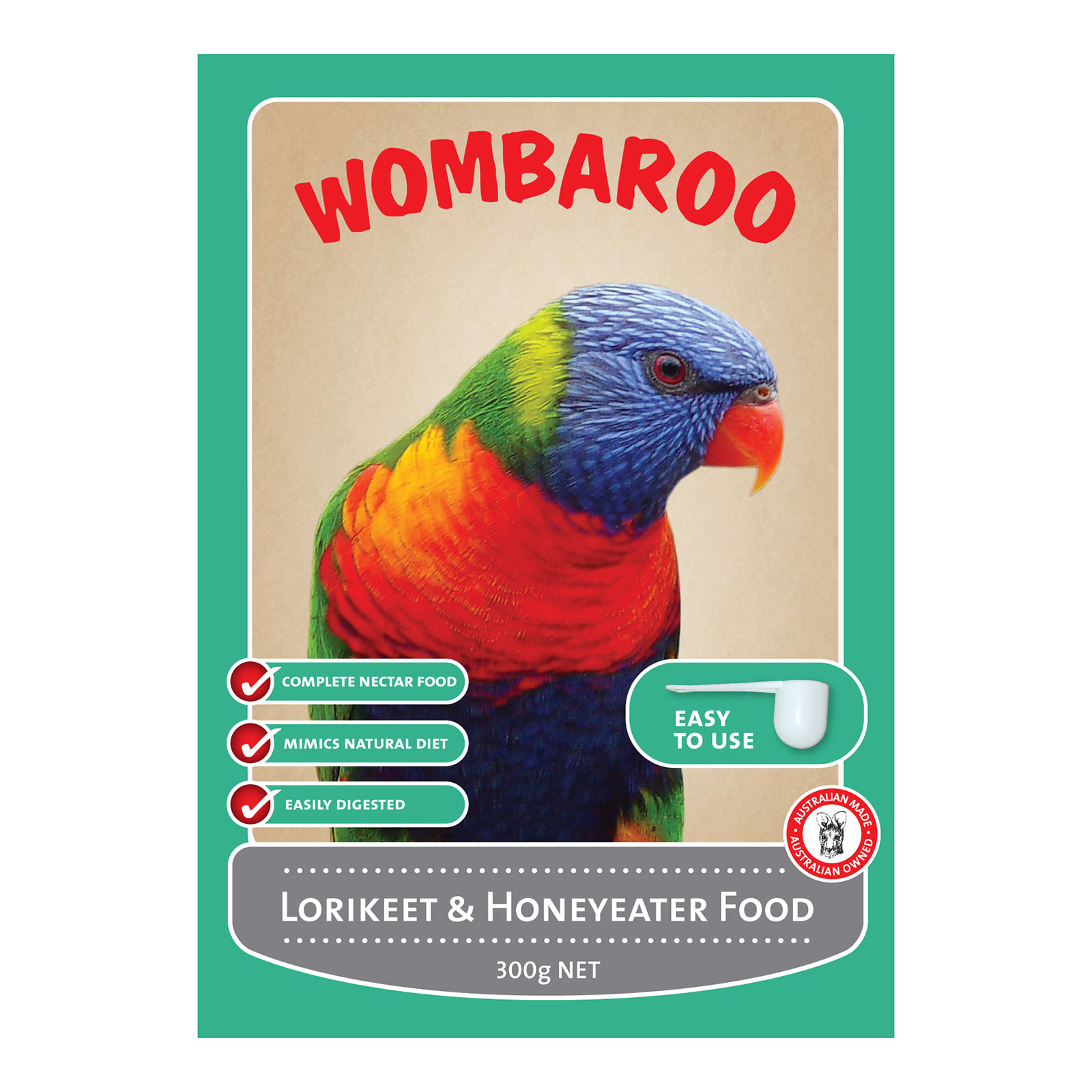Wombaroo Lorikeet And Honeyeater Food For Nectar Eating Birds 300g - $11.43