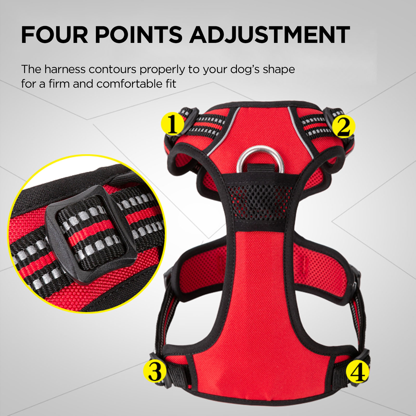 True Love No Pull Harness Nylon Reflective Red XLarge For Dogs - $59.99