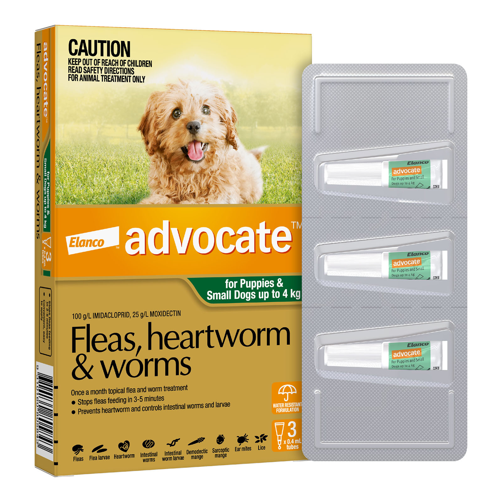 Advocate For Dogs Small Green Up To 4kg 3 Pack - $62.80