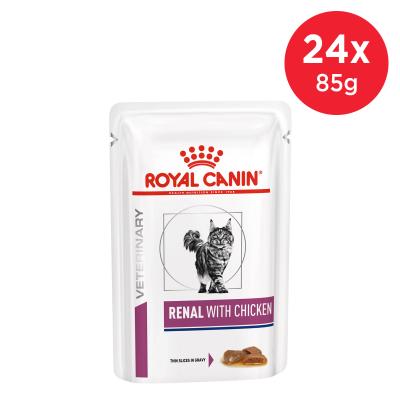 Royal Canin Veterinary Diet Feline Renal Chicken Pouches Wet Cat Food ...
