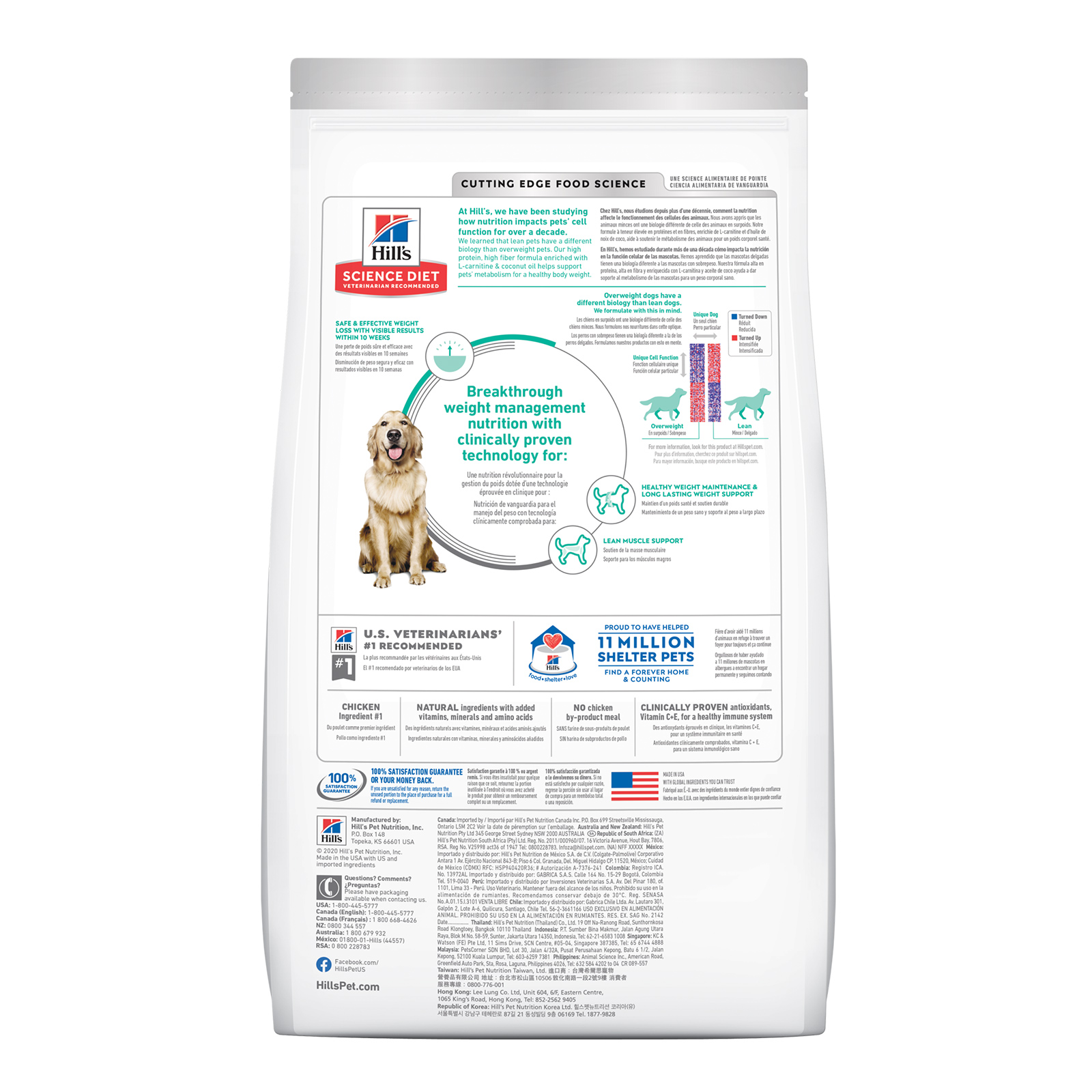 Hills Science Diet Perfect Weight Chicken Recipe Adult Dry Dog Food 11 ...