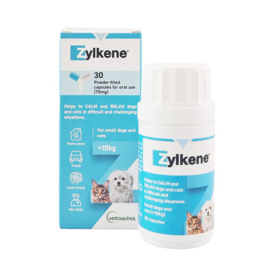 Zylkene Calming Nutritional Supplement For Small Dogs And Cats 75mg x ...