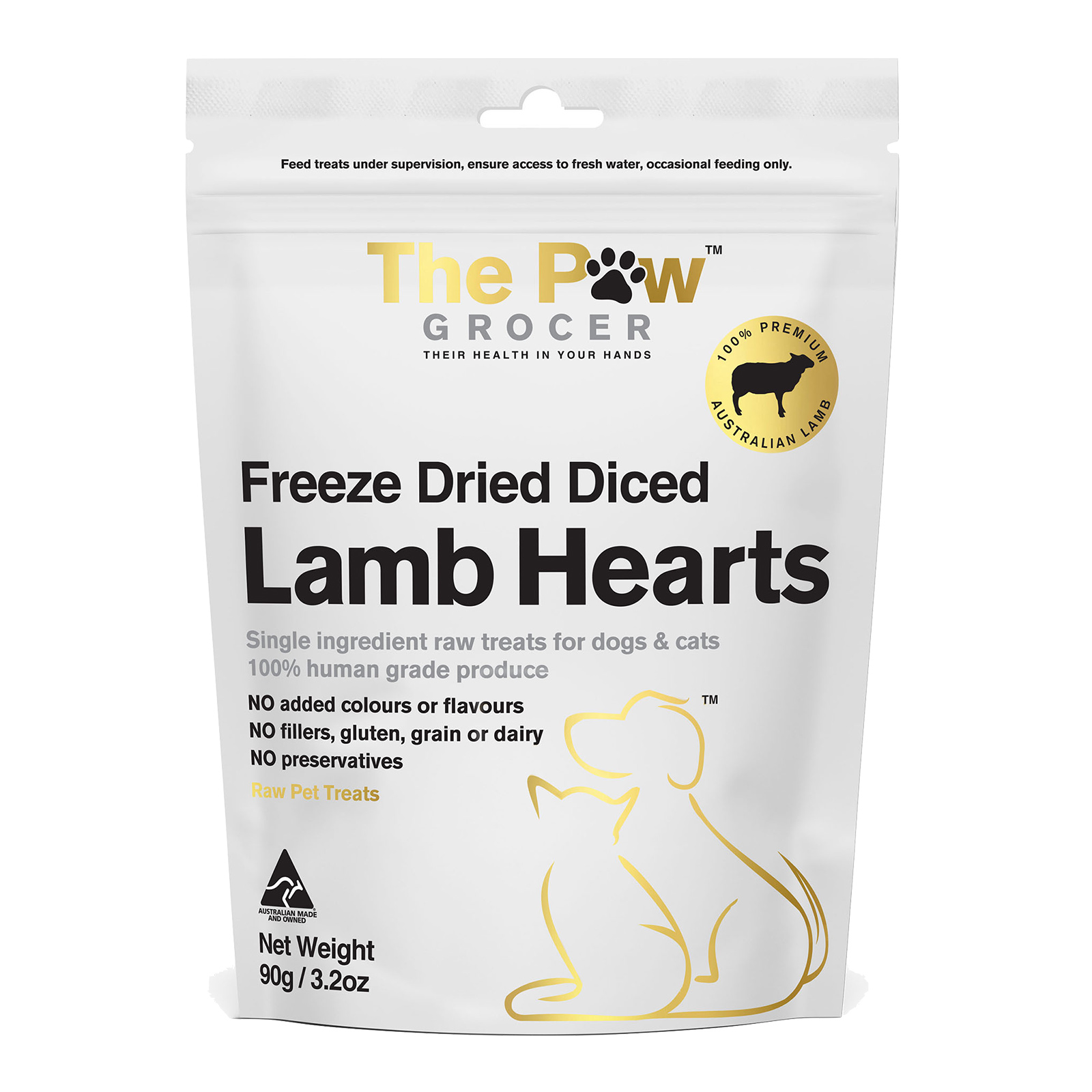 The Paw Grocer Freeze Dried Diced Lamb Hearts Treats For Dogs And Cats ...