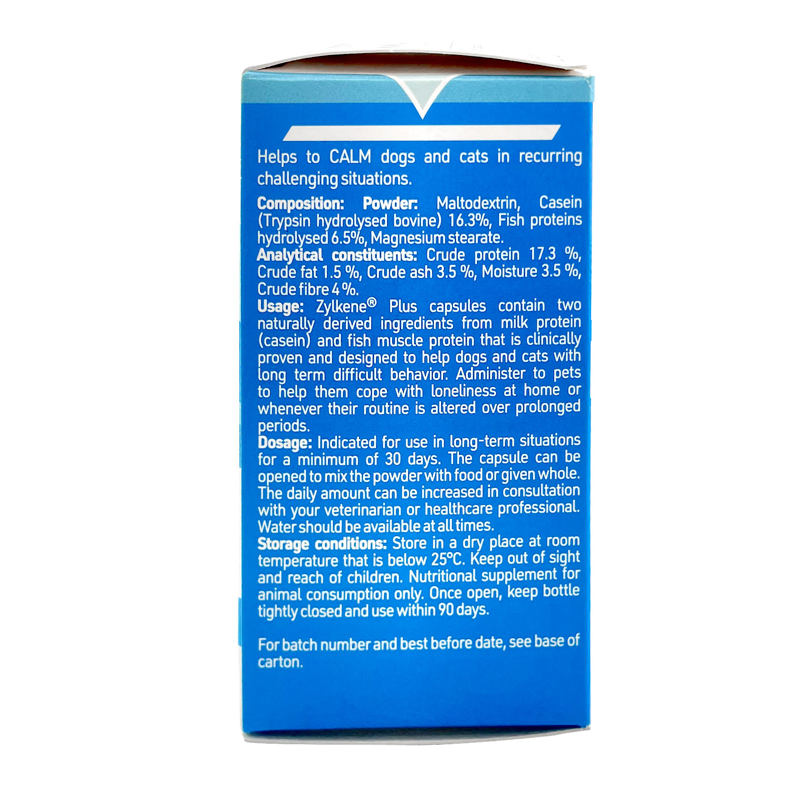 Zylkene Plus Enhanced Formula Calming Nutritional Supplement For Small ...
