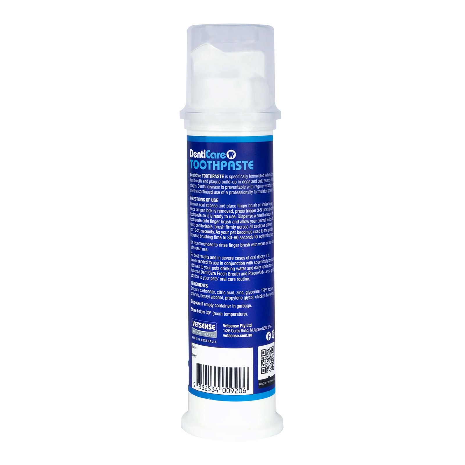 Vetsense DentiCare Toothpaste Kit with Fingerbrush for Cats and Dogs ...