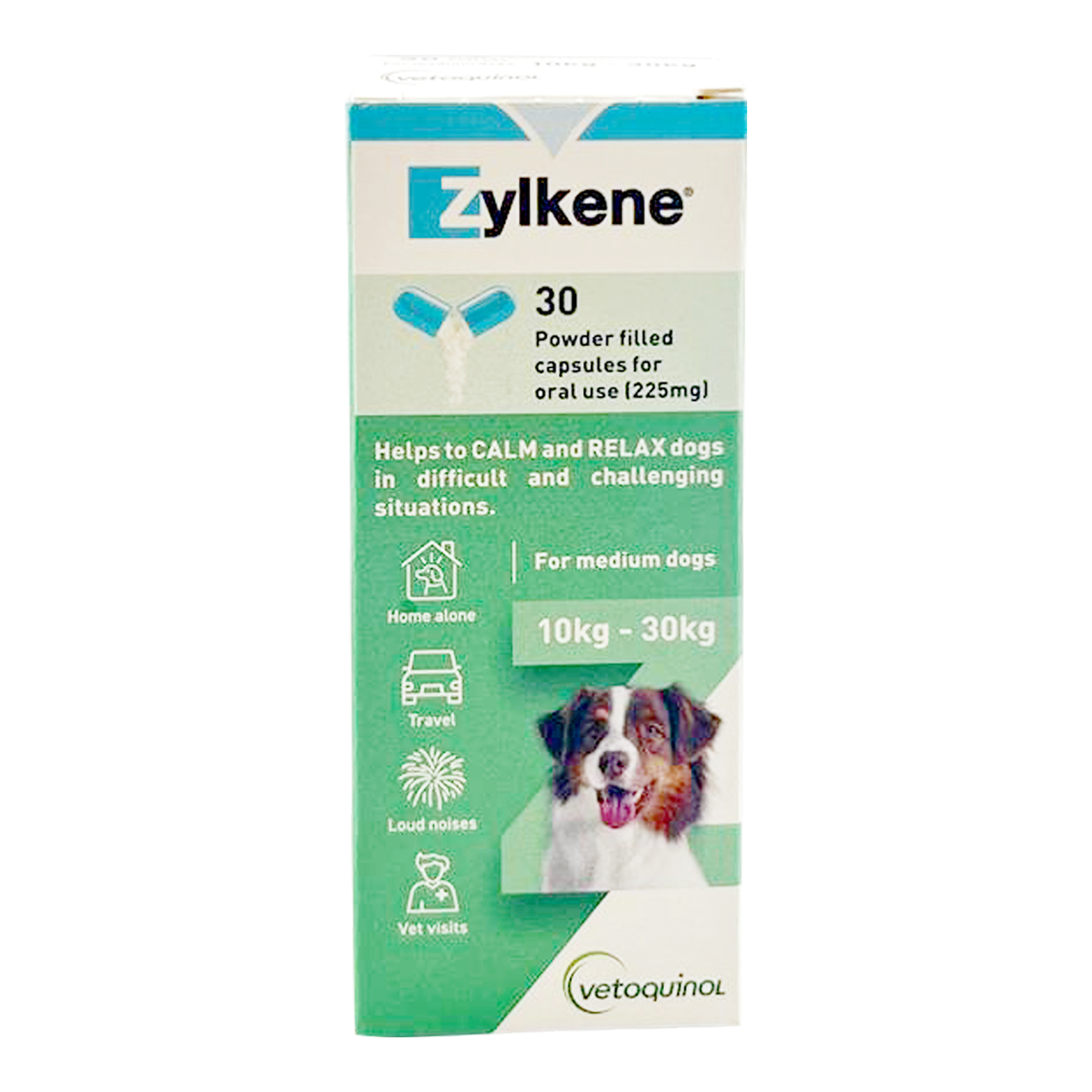 Zylkene Calming Nutritional Supplement For Dogs 225mg x 30 Capsules ...