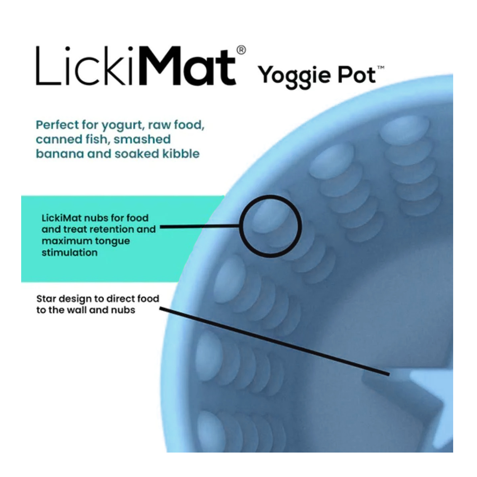 LickiMat Yoggie Pot Slow Feeder Turquoise Bowl for Dogs - $19.99