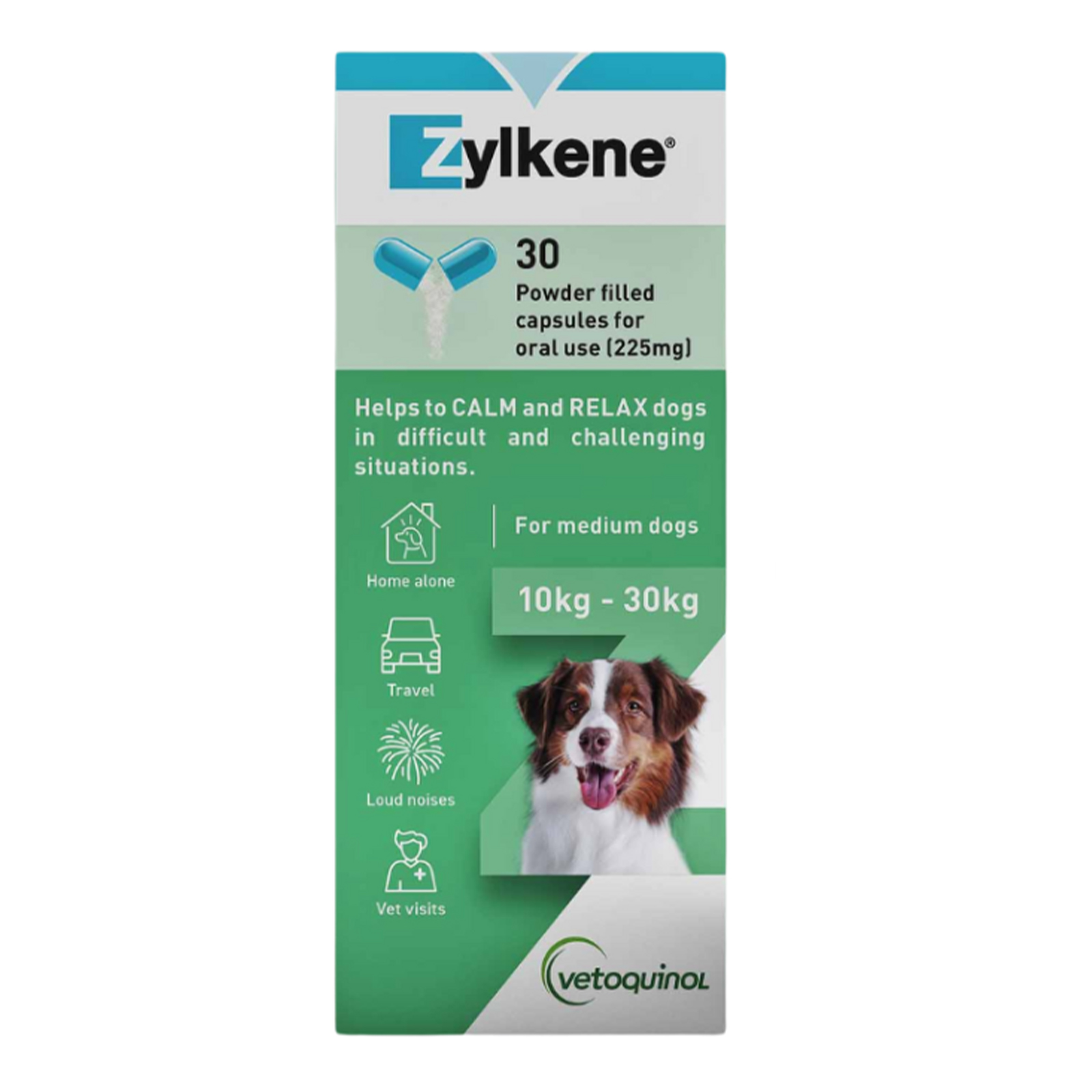 Zylkene Calming Nutritional Supplement For Medium Dogs 225mg x 30 ...