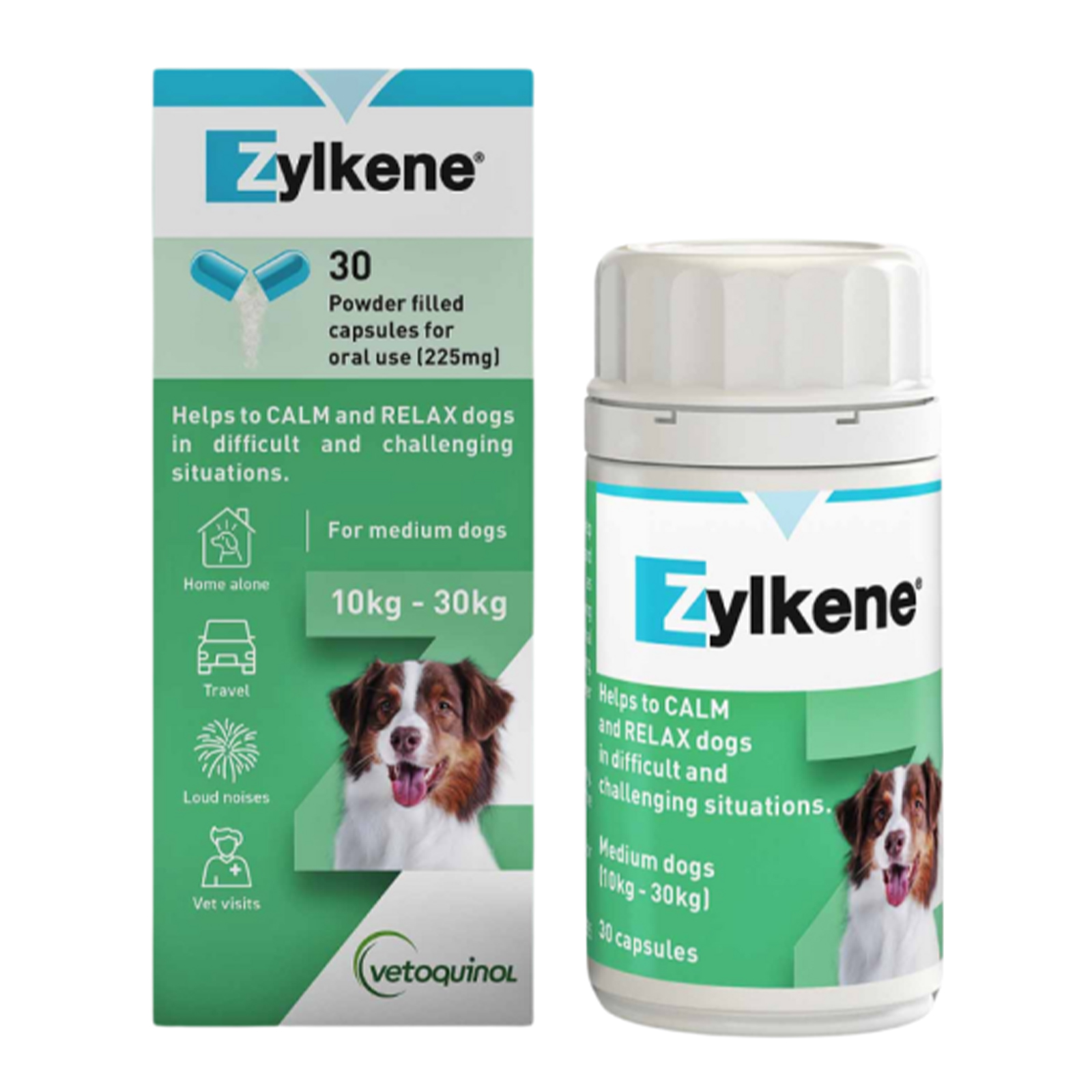 Zylkene Calming Nutritional Supplement For Medium Dogs 225mg x 120 ...