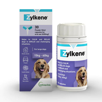 Zylkene Calming Nutritional Supplement For Large Dogs 450mg x 120 ...
