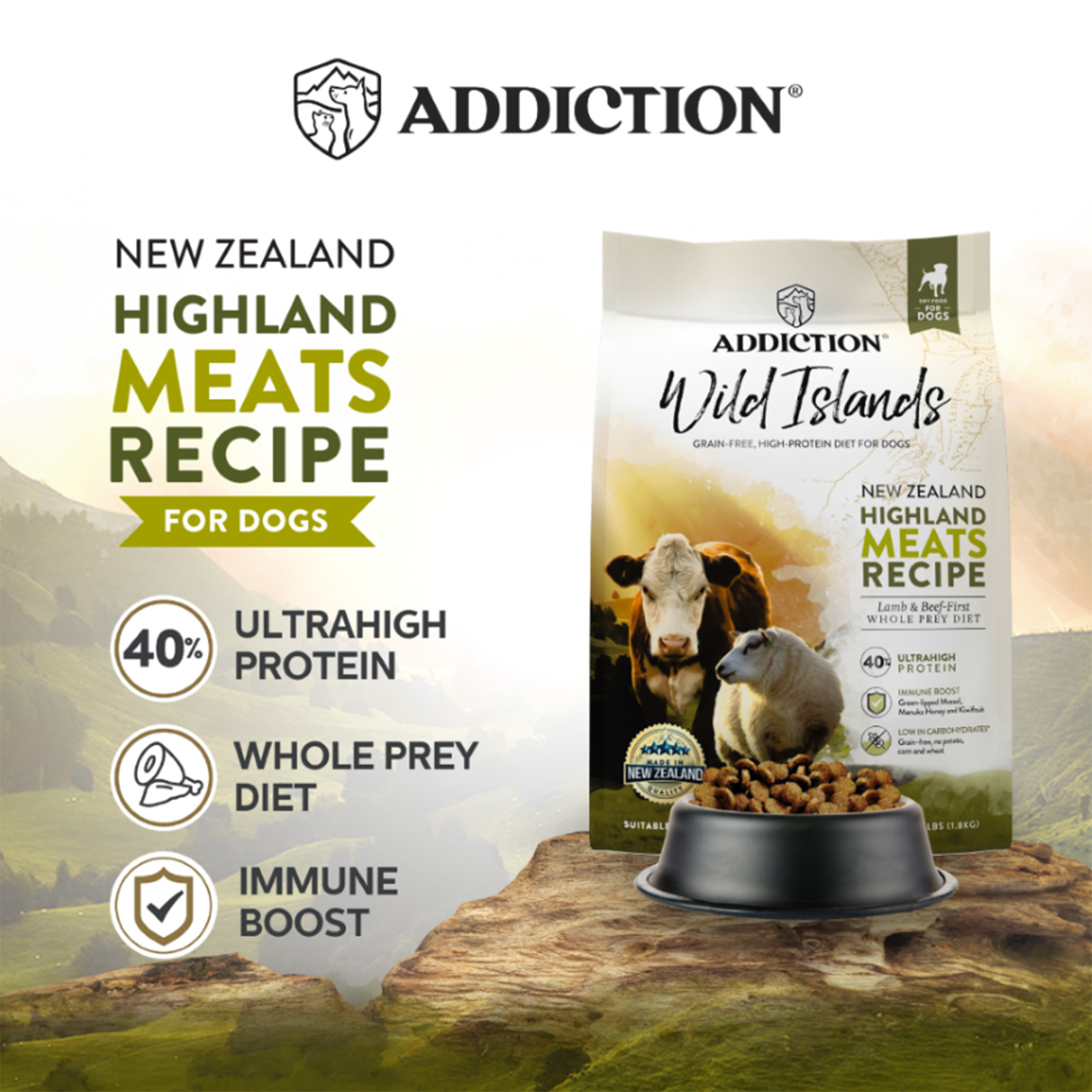 Addiction Wild Islands Highland Meats Recipe Grain Free All Life Stages ...