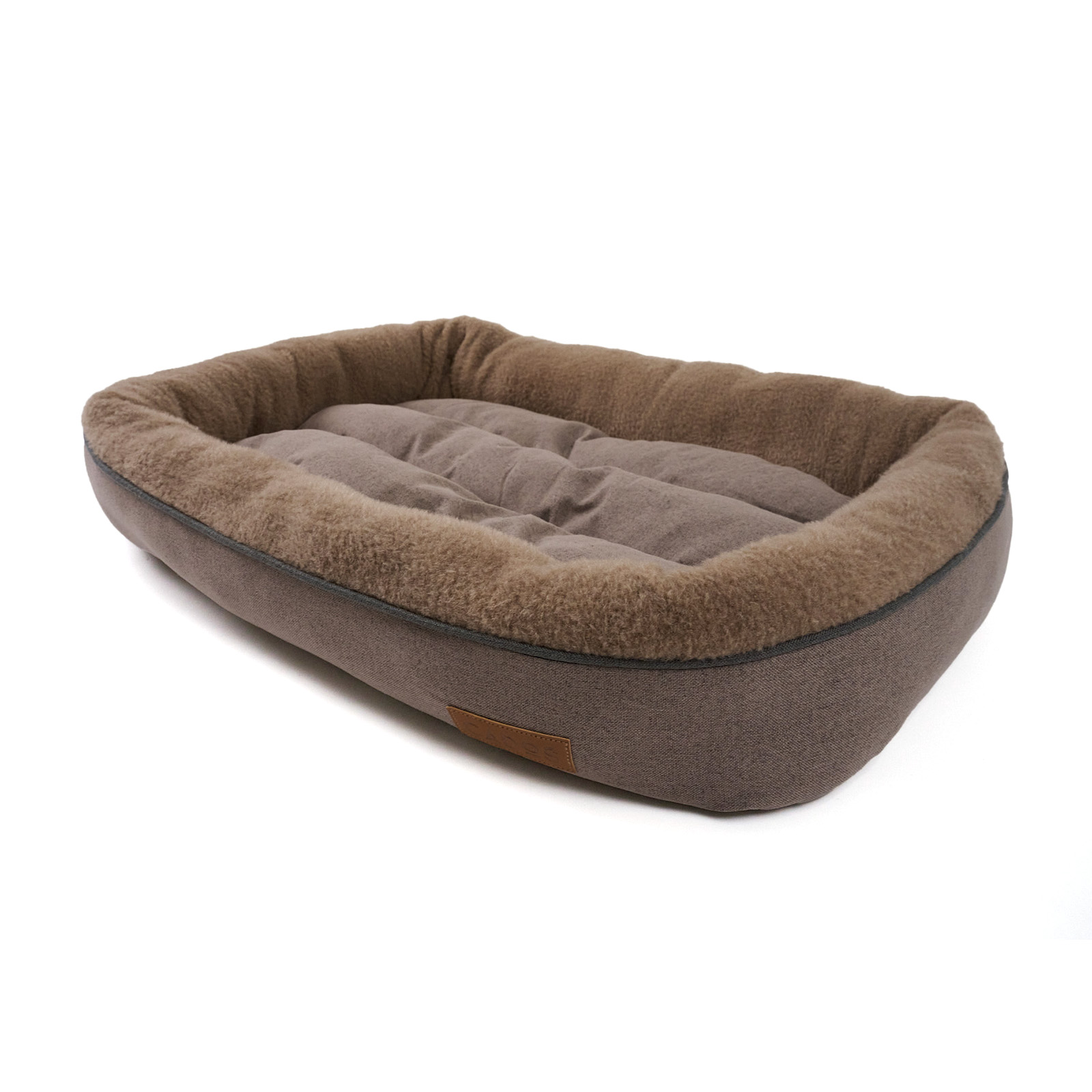 CADoS Fleecy Bolster Padded Bed Medium Brown Bed For Dogs - $35.99