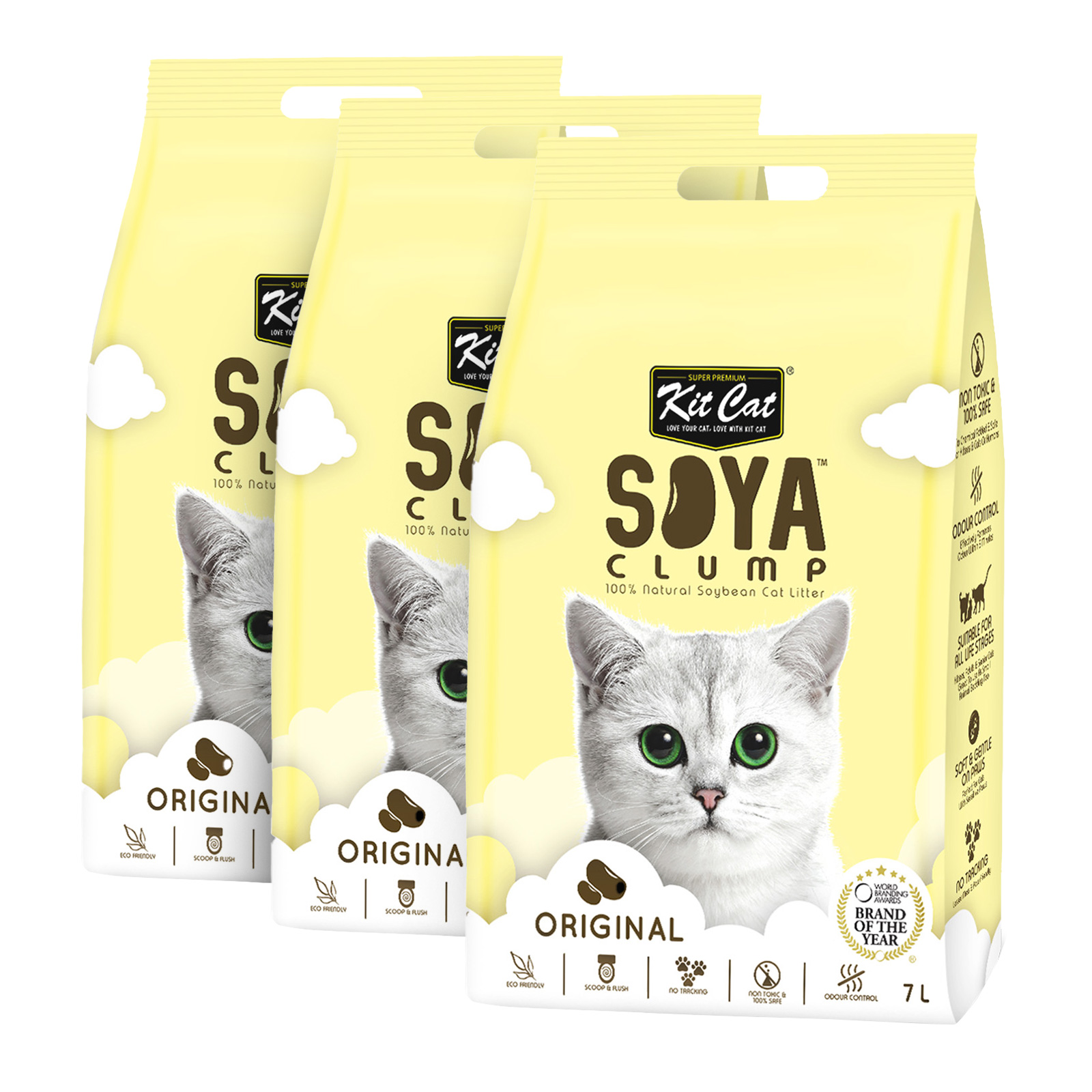 Kit Cat Natural Soya Biodegradable Clumping Original Litter 21L/7.5kg ...