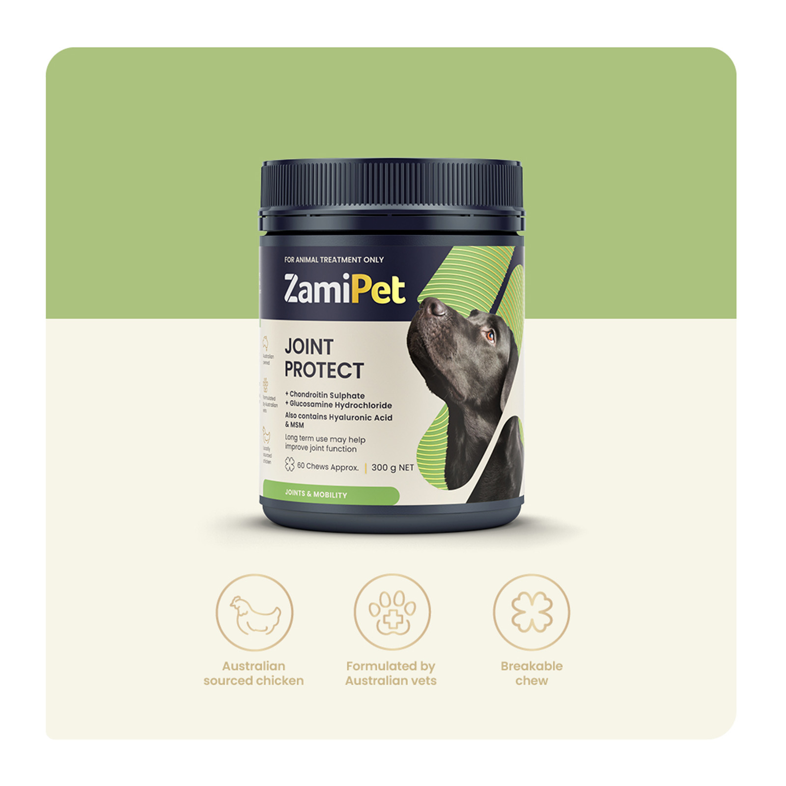 ZamiPet Joint Protect Supplement For Dogs 200 Chews 1kg - $108.81