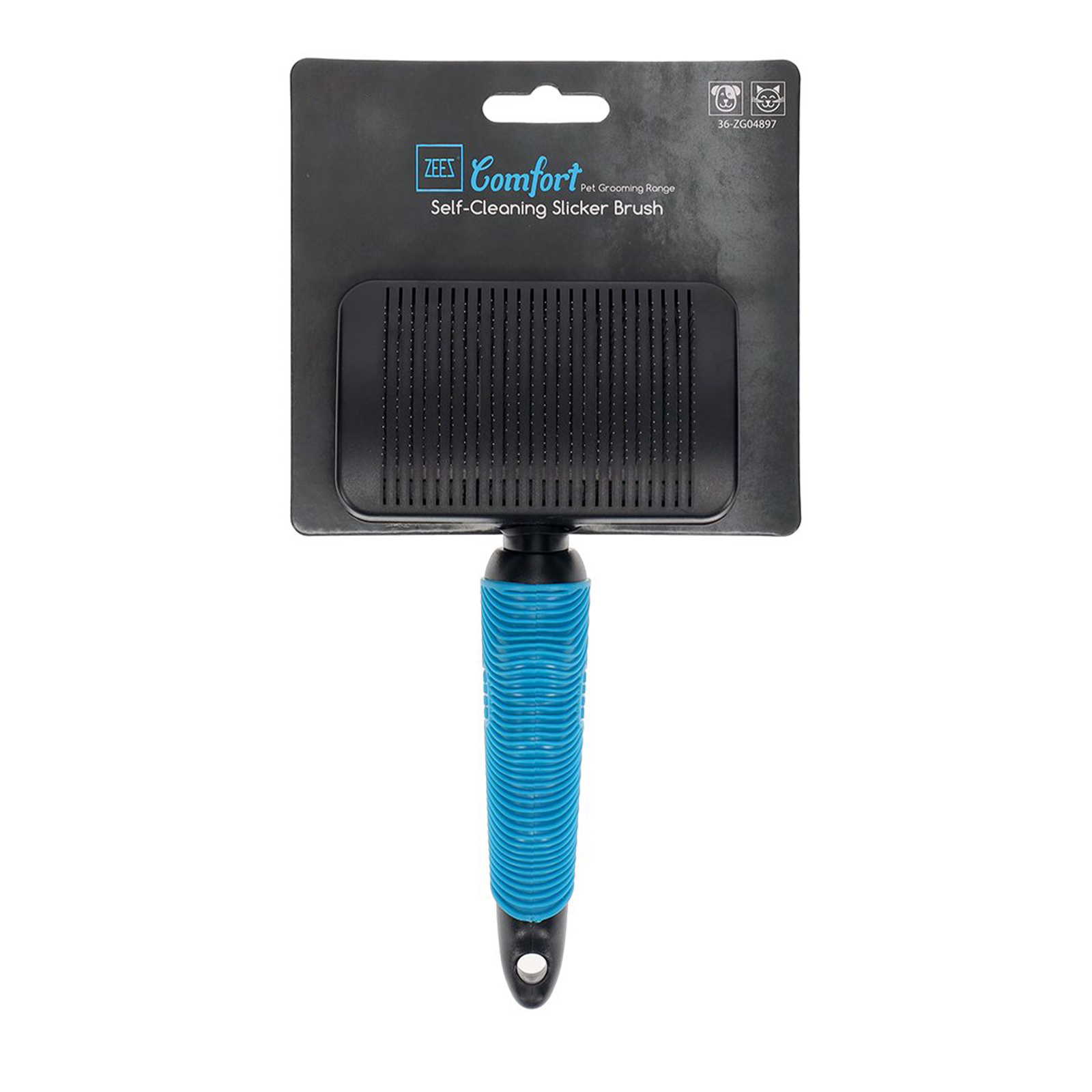 Zeez Comfort Self Cleaning Slicker Brush Large Non Slip Handle With ...