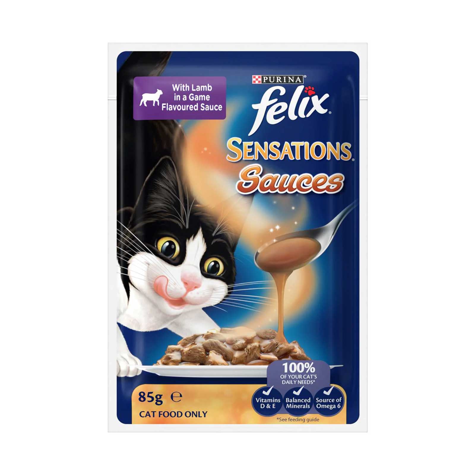 Felix Sensations Sauces Meat Selection Adult Pouches Wet Cat Food 85g x ...