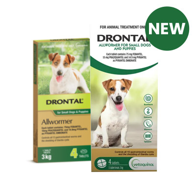 Drontal Allwormer For Dogs Small And Puppies Up To 3kg 4 Tablets - $12.00
