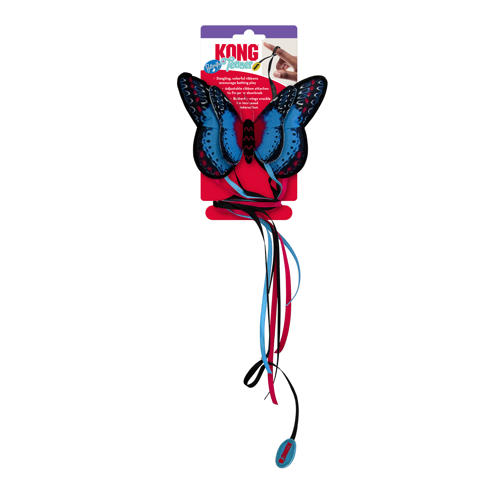 KONG Cat Teaser Butterfly Assorted Colours Toy For Cats - $8.99