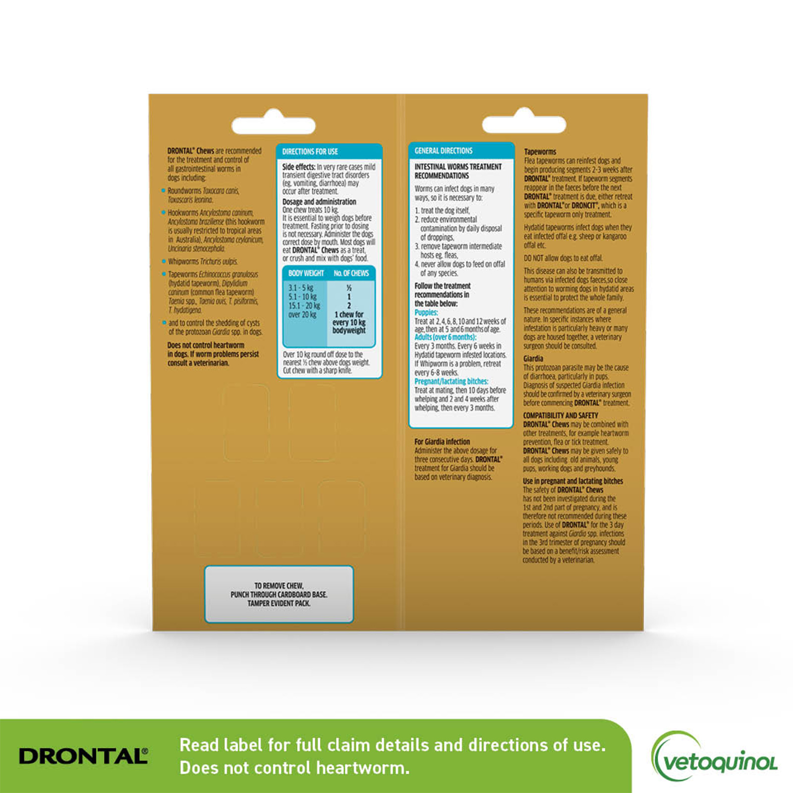 Drontal Allwormer For Dogs Medium 3-10kg 5 Chews - $47.22