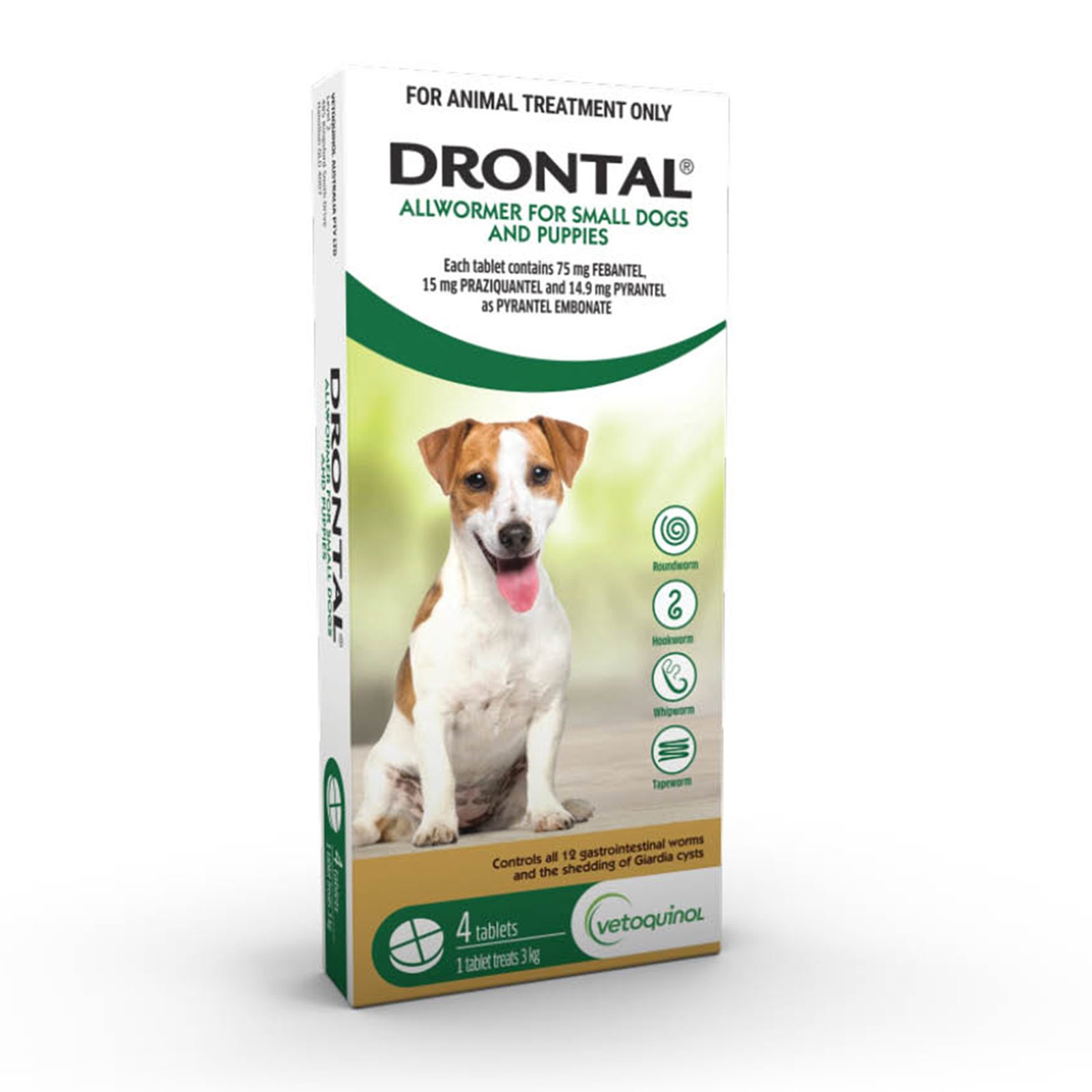 Drontal Allwormer For Dogs Small And Puppies Up To 3kg 4 Tablets - $16.68
