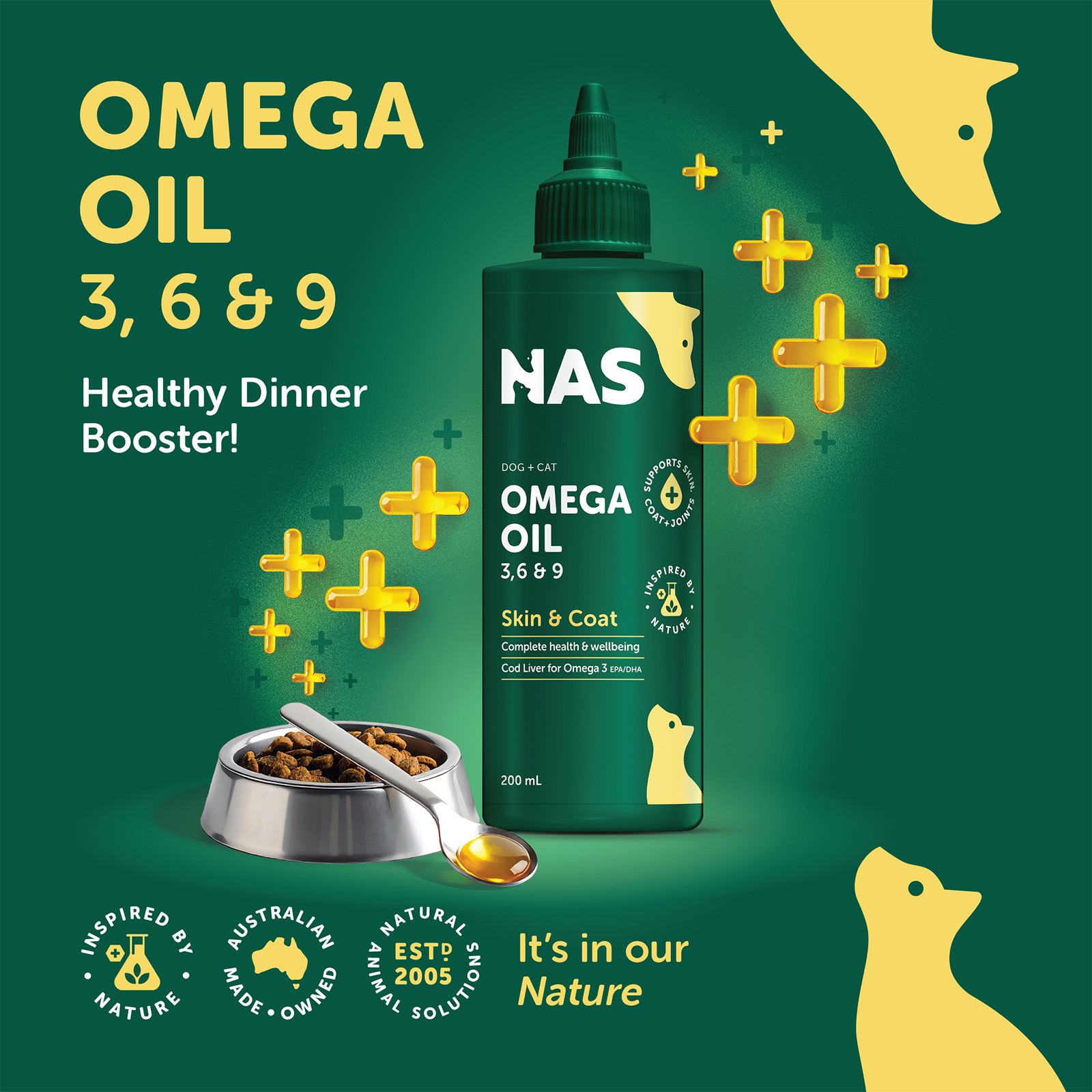 Natural Animal Solutions (NAS) Omega Oil With Omega 3 6 & 9 for Dogs ...