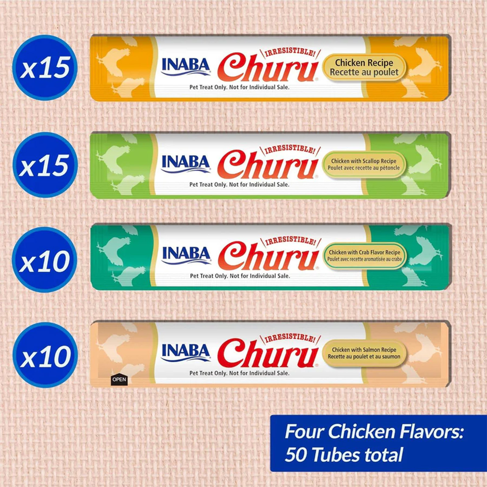 Inaba Churu Creamy Puree Chicken Seafood Varieties Tub Treats For Cats ...